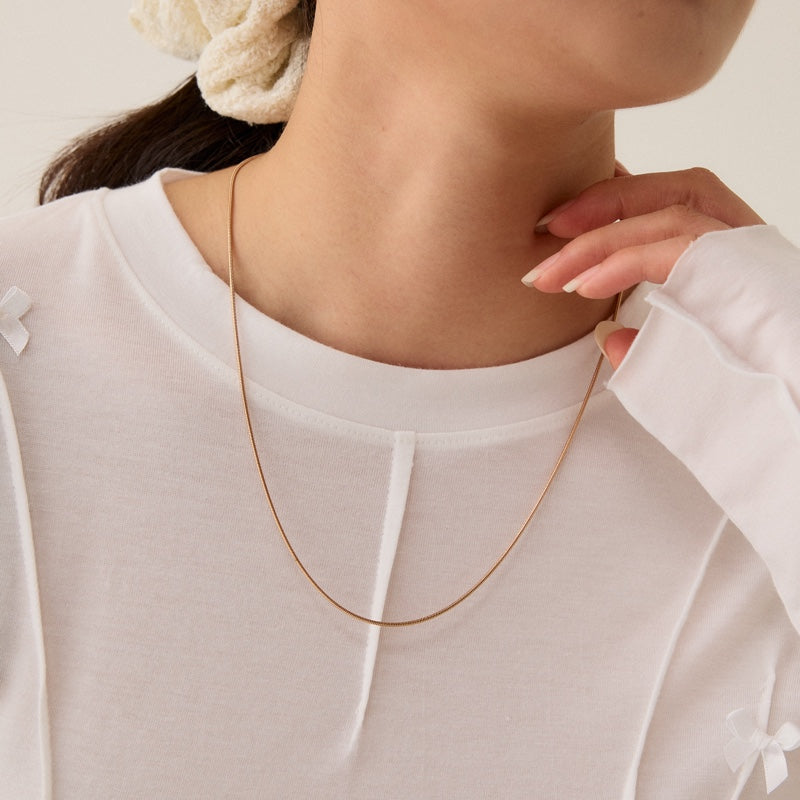 サージカル スネーク チェーン ベーシック ネックレス / SURGICAL SNAKE CHAIN BASIC NECKLACE | アモンズ