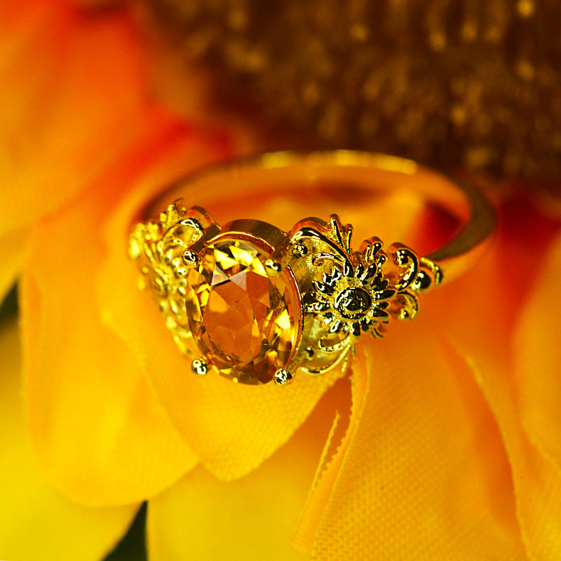 Sunflower Gemstone Ring
